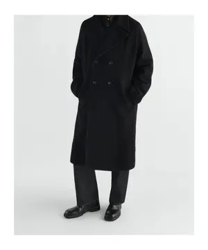 LEMAIRE Double-breasted Coat In Felted Wool And Alpaca Blend