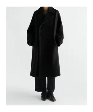 LEMAIRE Double-breasted Coat In Felted Wool And Alpaca Blend