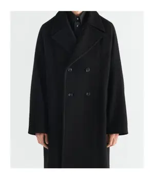 LEMAIRE Double-breasted Coat In Felted Wool And Alpaca Blend