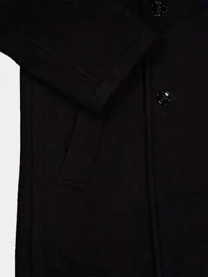 LEMAIRE Double-breasted Coat In Felted Wool And Alpaca Blend - Black