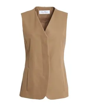 Max Mara Solid Waistcoats - Brown