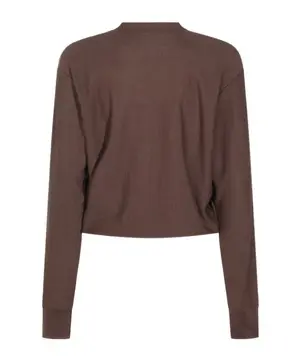 LEMAIRE Merino Wool Blend Trompe-l'œil Cardigan - Shitake