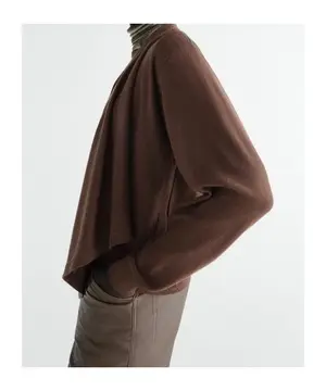 LEMAIRE Merino Wool Blend Trompe-l'œil Cardigan - Shitake