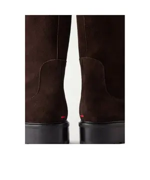 AeydĒ Solid Suede Knee Boots - Black