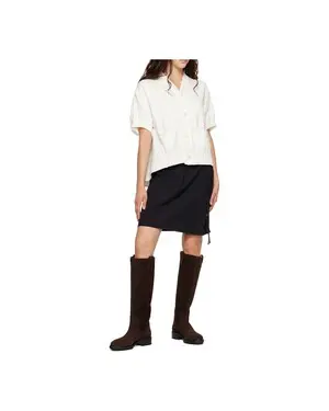 AeydĒ Solid Suede Knee Boots - Black