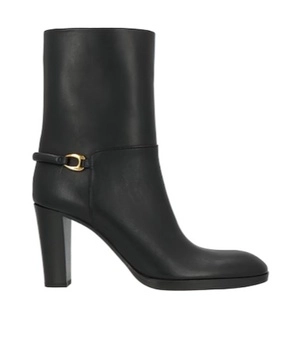 Saint Laurent Minimalist Blockheel Ankle Boots - Black