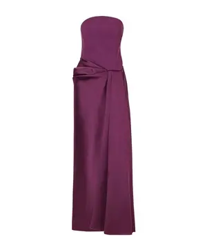 Solace Strapless Twill And Crepe Gown