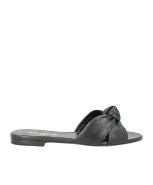 Saint Laurent Minimalist Roundtoe Slippers - Black
