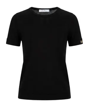 Max Mara Minimalist Short-sleeve Knit Top - Black
