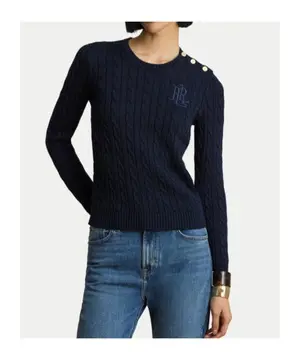 Ralph Lauren Button-trim Cable-knit Sweater