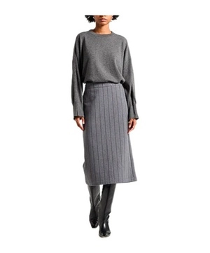 Brunello Cucinelli Striped Midi Skirt