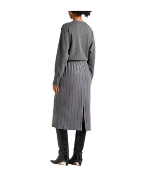Brunello Cucinelli Striped Midi Skirt