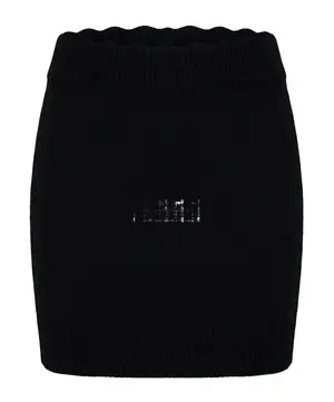 Chloé Minimalist Solid-colored Knit Midi Skirt - Black