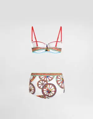 Dolce & Gabbana Carretto-print Balconette Bikini