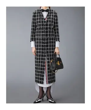 Thom Browne Windowpane Houndstooth Tweed Skirt