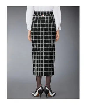 Thom Browne Windowpane Houndstooth Tweed Skirt