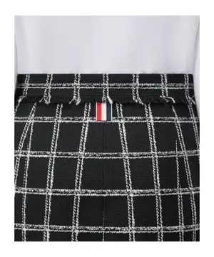 Thom Browne Windowpane Houndstooth Tweed Skirt