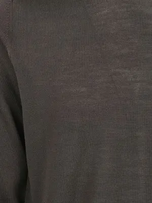 NUUR Fine-knit Long Sleeve T-shirt - Dark Brown