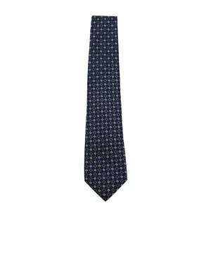 Canali Geometric Pattern Tie - Navy