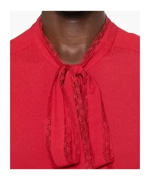 TWINSET Lace-trim Pussy-bow Blouse