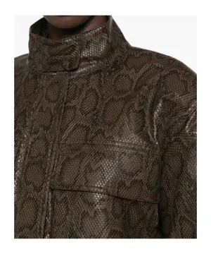 TWINSET Mock-neck Printed Casual Jacket