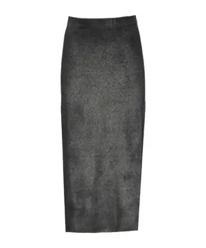 Avant Toi Melange Back-slit Midi Skirt