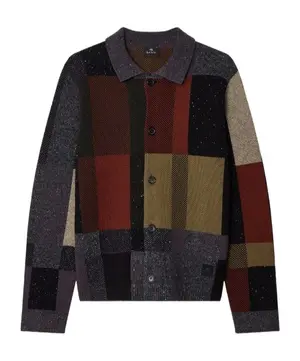 Paul Smith Pebbles Check Wool-blend Cardigan