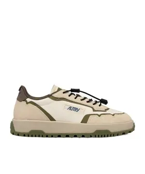 AUTRY Wildpace Low Sneakers In Wife And Chocolate Ripstop Nylon And Suede - Green