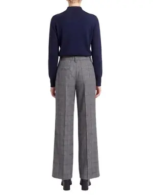 Brunello Cucinelli Highwaisted Plaid Wideleg Trousers