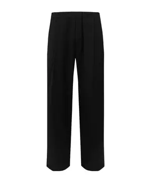 LANEUS Tapered Elastic-waist Pants - Black
