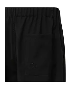 LANEUS Tapered Elastic-waist Pants - Black