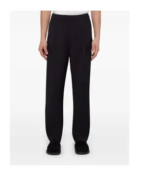 LANEUS Tapered Elastic-waist Pants - Black