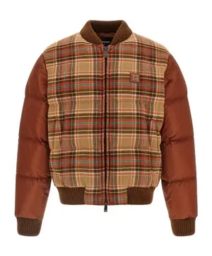 Dsquared2 Checked Puffer Down Jacket - Brown