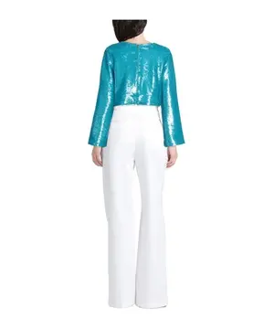 GANNI Sequin Cropped Top