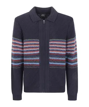 Paul Smith Graphic-print Zip-up Cardigan