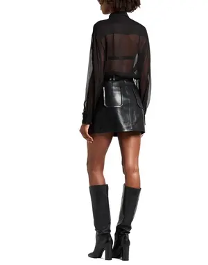 Saint Laurent Solidcolor Chiffon Shirt