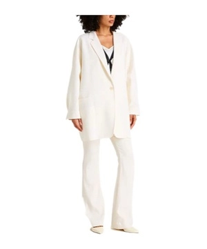 Max Mara Solid Color Long Sleeve Overcoat Blazer