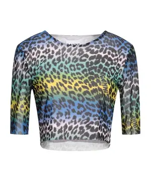 GANNI Multicolored Leopard Print Short-sleeve T-shirt