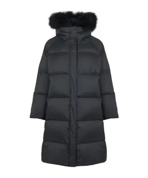 YVES SALOMON Lamb Wool-trim Down Jacket