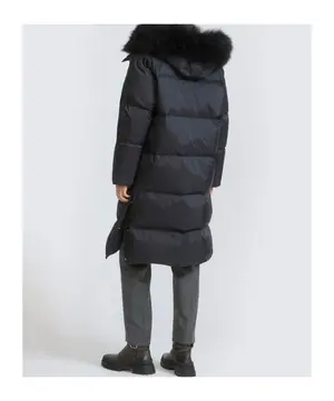 YVES SALOMON Lamb Wool-trim Down Jacket