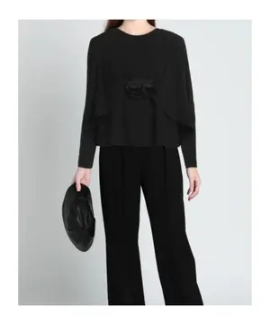 Saint Laurent Long Sleeve T-shirt With Floral Appliqu