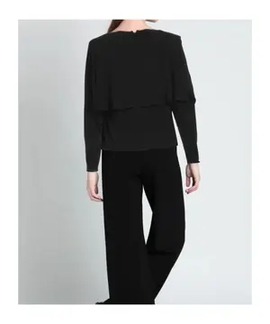 Saint Laurent Long Sleeve T-shirt With Floral Appliqu