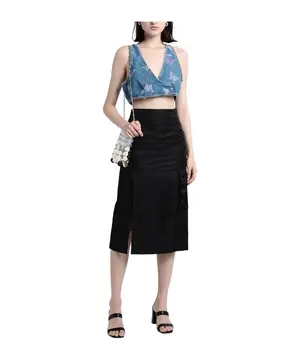 GANNI Sleeveless Denim Cropped Top