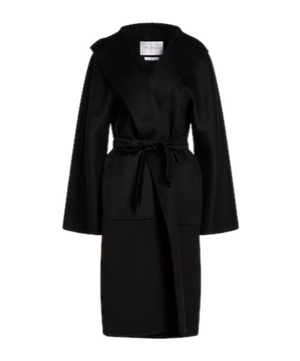 Max Mara Belted Long Coat - Black