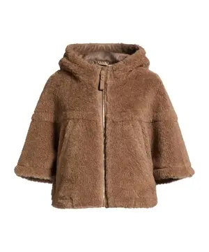 Max Mara Solidcolor Fuzzy Coat - Brown