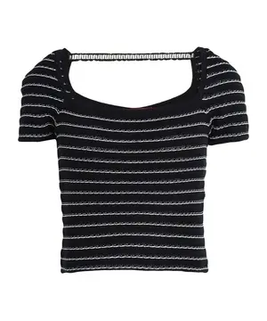 MAXCO. Striped Cropped Knit Top