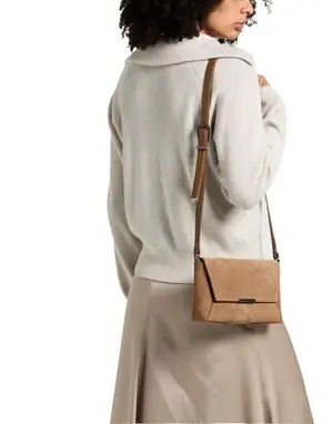 Brunello Cucinelli Minimalist Suede Crossbody Bag