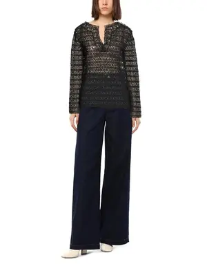 Saint Laurent Minimalist Longsleeve Lace Top
