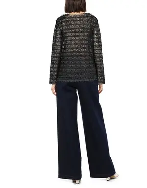 Saint Laurent Minimalist Longsleeve Lace Top