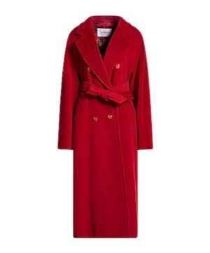 Max Mara Belted Long Coat - Red